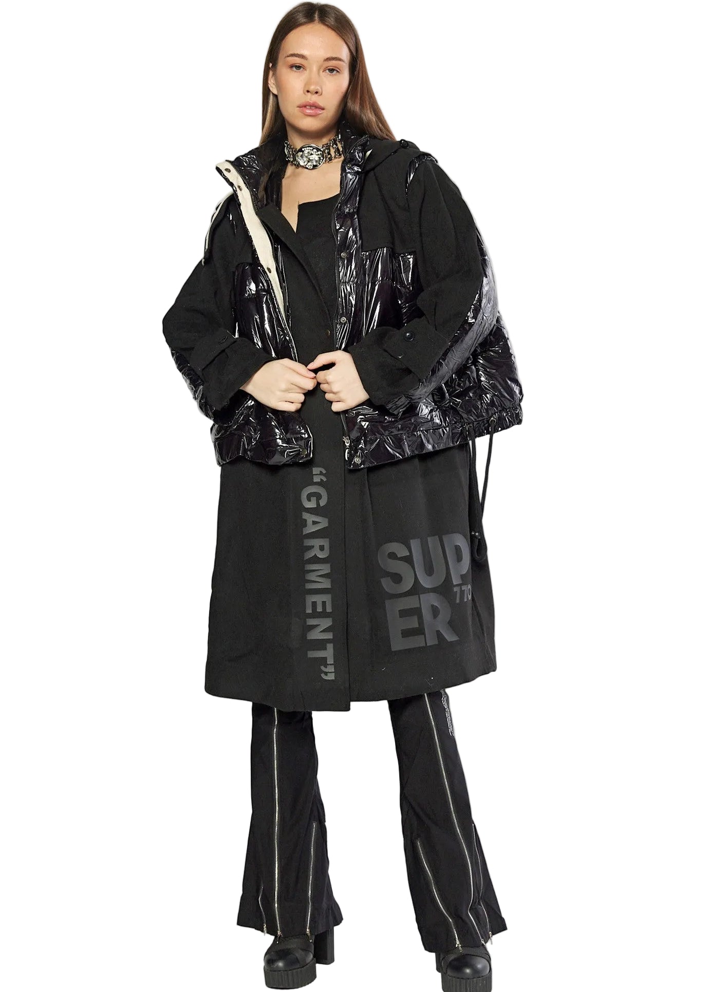 Black layered coat | Runway Secrets
